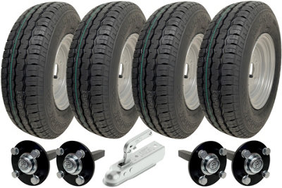 145R10 Twin Axle Trailer Kit High Speed Road Legal Wheels Hub & Stub ...