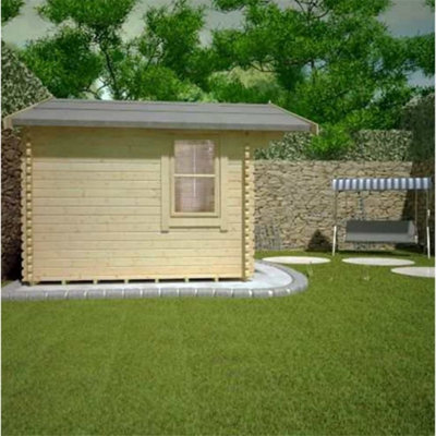 14ft x 16ft (4.15m x 4.75m) Rosco 44mm Wooden Log Cabin (19mm Tongue ...