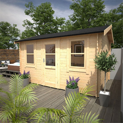14ft x 8ft (4150mm x 2350mm) Horsforth "The Springfield" 28mm Log Cabin ...