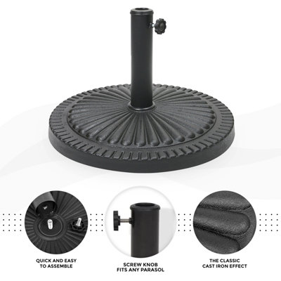 14kg Parasol Base Umbrella Stand Patio Garden Heavy Duty Weighted Black ...