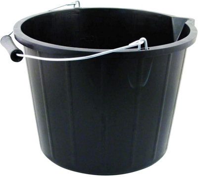 14L / 3 Gallon Builders Bucket Plastic Strong Water Mixing Storage DIY ...