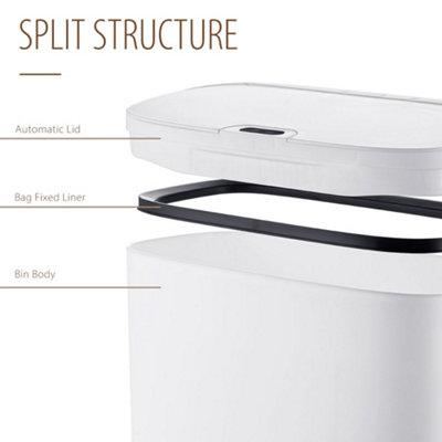14L Hanging Sensor Kitchen Bin Wall Mounted Kitchen Counter Bin Touch ...