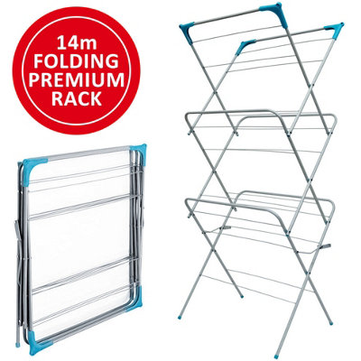 14m Foldable 3 Tier Clothes Airer, Indoor Outdoor Clothes