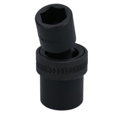 14mm 1/2in Drive Universal Swivel Wobble Metric Impact Shallow Socket 6 ...