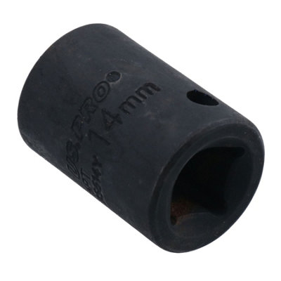 14mm 3/8in Drive Shallow Stubby Metric Impacted Socket 6 Sided Single Hex