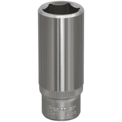 14mm Forged Steel Deep Drive Socket 1/4" Square Drive Chrome Vanadium ...