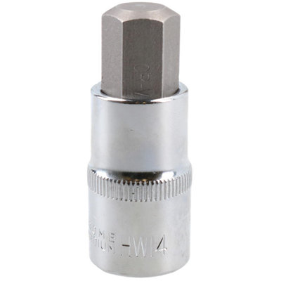14mm Hex Bit Metric Allen Socket Male 1 2 Drive 55mm Length Strengthened Tip