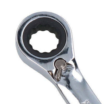 14mm Reversible Cranked Offset Ratchet Combination Spanner Wrench 72 Teeth