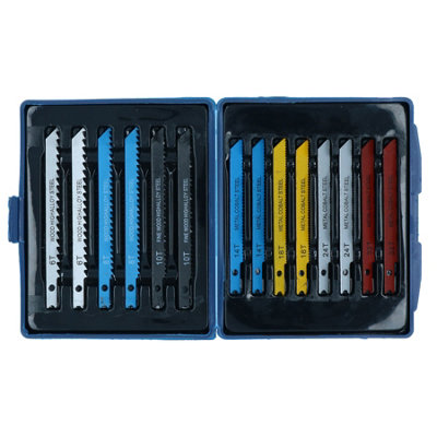 14pc Jigsaw Blade Set U Shank Fitting Jig Saw Metal Blades Black & Decker