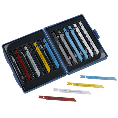 14pc Jigsaw Blade Set U Shank Fitting Jig Saw Metal Blades Black & Decker