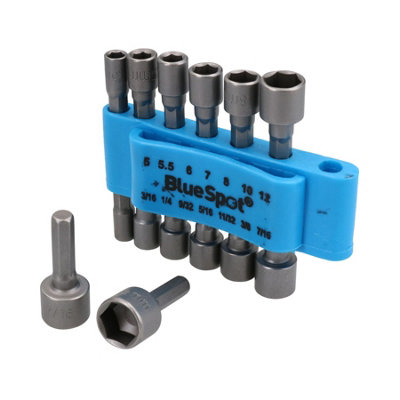 14pc Nut Driver Socket Set Metric + Imperial Sizes 5mm - 12mm / 3/16 ...