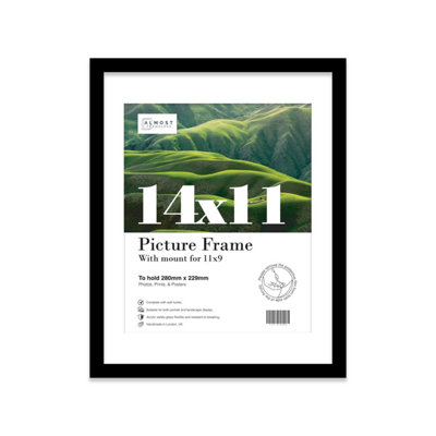 14x11" Black Frame With Mount for 11x9" Pictures 20mm Slim Edge ...