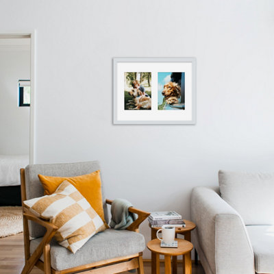 14x11 Inch 2 Opening Photo Collage Frame, Display Two 7x5 Inch Photos ...