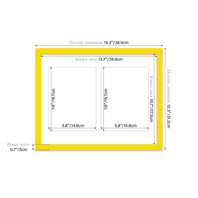 14x11 Inch 2 Opening Photo Collage Frame, Display Two 8x6 Inch Photos ...
