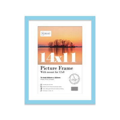 14x11" Light Blue Frame With Mount for 12x8" Pictures 20mm Slim Edge ...