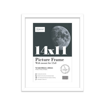 14x11" White Frame With Mount for 12x8" Pictures 20mm Thin Edge ...