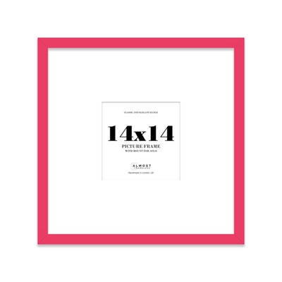 14x14" Bright Pink Picture Frame - 14x14" Square Frame with 10x10 ...