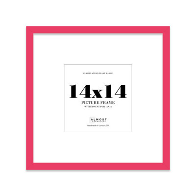 14x14" Bright Pink Picture Frame - 14x14" Square Frame with 11x11 ...