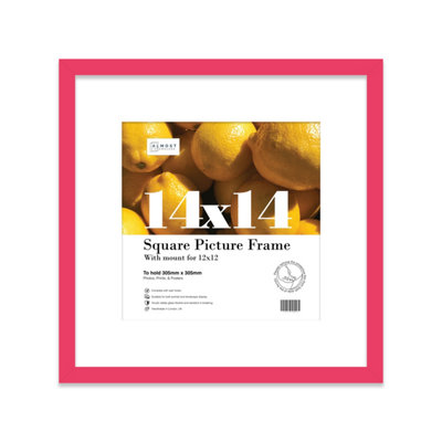 14x14" Bright Pink Picture Frame - 14x14" Square Frame with 12x12 ...