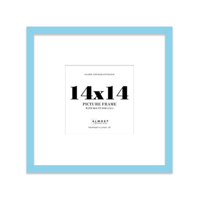 14x14" Light Blue Picture Frame - 14x14" Square Frame with 11x11" Mount ...