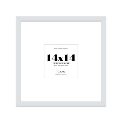 14x14" Light Grey Picture Frame - 14x14" Square Frame with 10x10" Mount ...