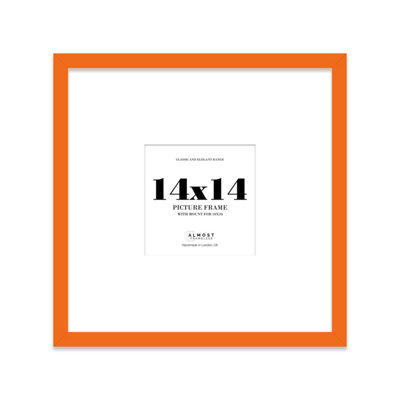 14x14" Orange Picture Frame - 14x14" Square Frame with 10x10" Mount for ...