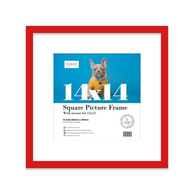 14x14" Red Picture Frame - 14x14" Square Frame with 12x12" Mount for ...