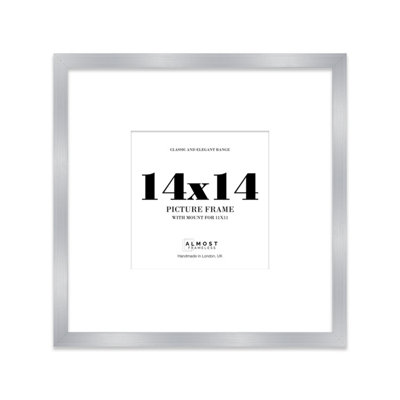 14x14" Silver Picture Frame - 14x14" Square Frame with 11x11" Mount for ...