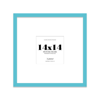 14x14" Turquoise Picture Frame - 14x14" Square Frame with 10x10" Mount ...