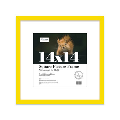 14x14" Yellow Picture Frame - 14x14" Square Frame with 12x12" Mount for ...