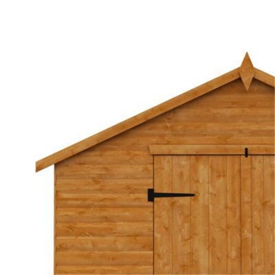 14x8 (4.27m x 2.44m) Wooden Log Lap APEX Workshop With 12mm T&G Floor ...