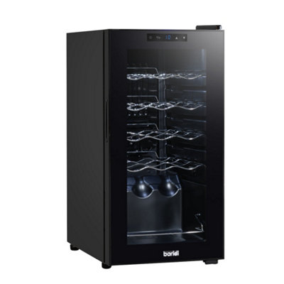 15 Bottle Dual Zone Freestanding Wine Cooler Fridge - LED Backlit BLACK ...