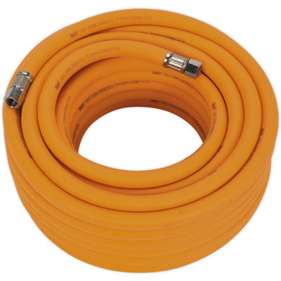 15 Metre High-Visibility Hybrid Air Hose with 1/4 Inch BSP Unions for ...