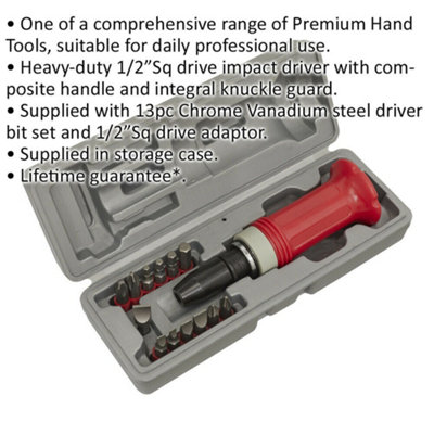 15 Piece Heavy Duty Impact Driver Set for Manual Screw Removal