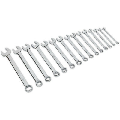 15-Piece Metric Combination Hand Spanner Set - 6mm to 22mm with Storage ...