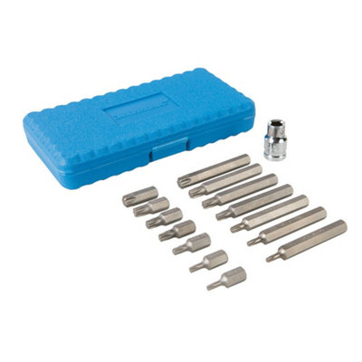 15 Piece TRX & 1/2" Socket Set T20 to T55 Short 30mm & Long 75mm Driver ...