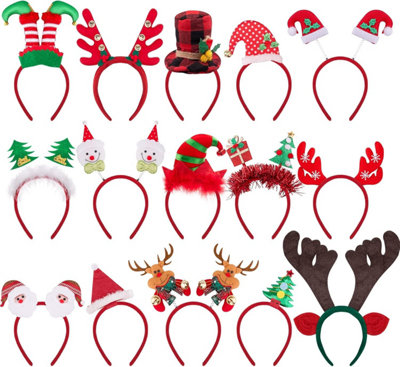 15 Pieces Christmas Headbands Party Hats Headbands for Christmas ...