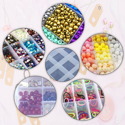 15 Slot Small Plastic Storage Box, Adjustable Divider Box