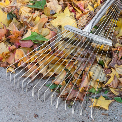 15 Teeth Rake Expanding Lawn Soil Leaves Garden Grass Soil Spring Cleaning