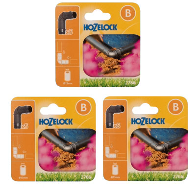 15 x Hozelock 2766 13mm 90 Deg Right Angle Elbow Connectors Irrigation ...
