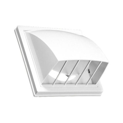 150/160mm Ventilation Air Hood Non-Return Flap Outside Duct Cover White ...