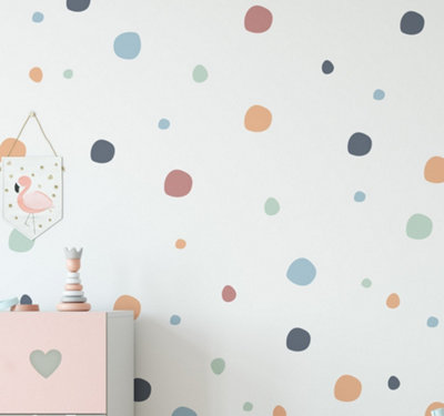 150 Boho Chic Blob Polka Dot Wall Stickers | DIY at B&Q