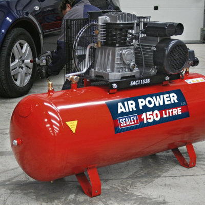 150 Litre Belt Drive Air Compressor - 3hp Motor - 1/2 Inch BSP Female ...