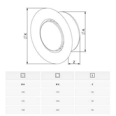 150 mm / 6 in Metal Ceiling Adjustable Diffuser Air Supply Exhaust ...