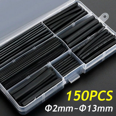150 Pcs Black Heat Shrink Tubing Kit for Electrical Wire & Cable ...