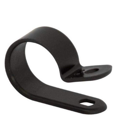 150 x Assorted Black Nylon P Clips Imperial Fasteners for Conduit & Cable