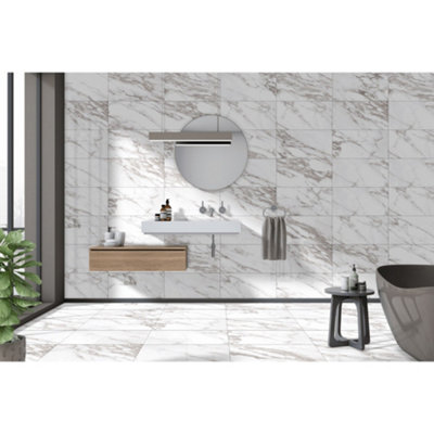 150 x Dolomiti Stone Effect Matt Porcelain Indoor Wall & Floor Tiles ...