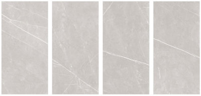 150 x Maze Grey Stone Effect Gloss Porcelain Indoor Wall & Floor Tiles ...