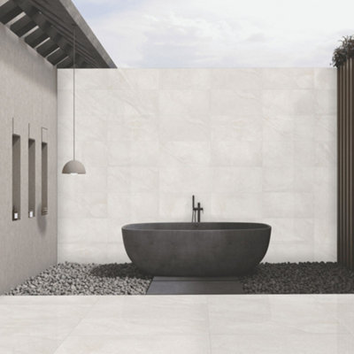150 x Slate Pearl Slate Effect Gloss Porcelain Indoor Wall & Floor ...