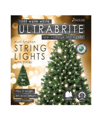 1500L Warm White LED Ultra Bright Lights With Timer